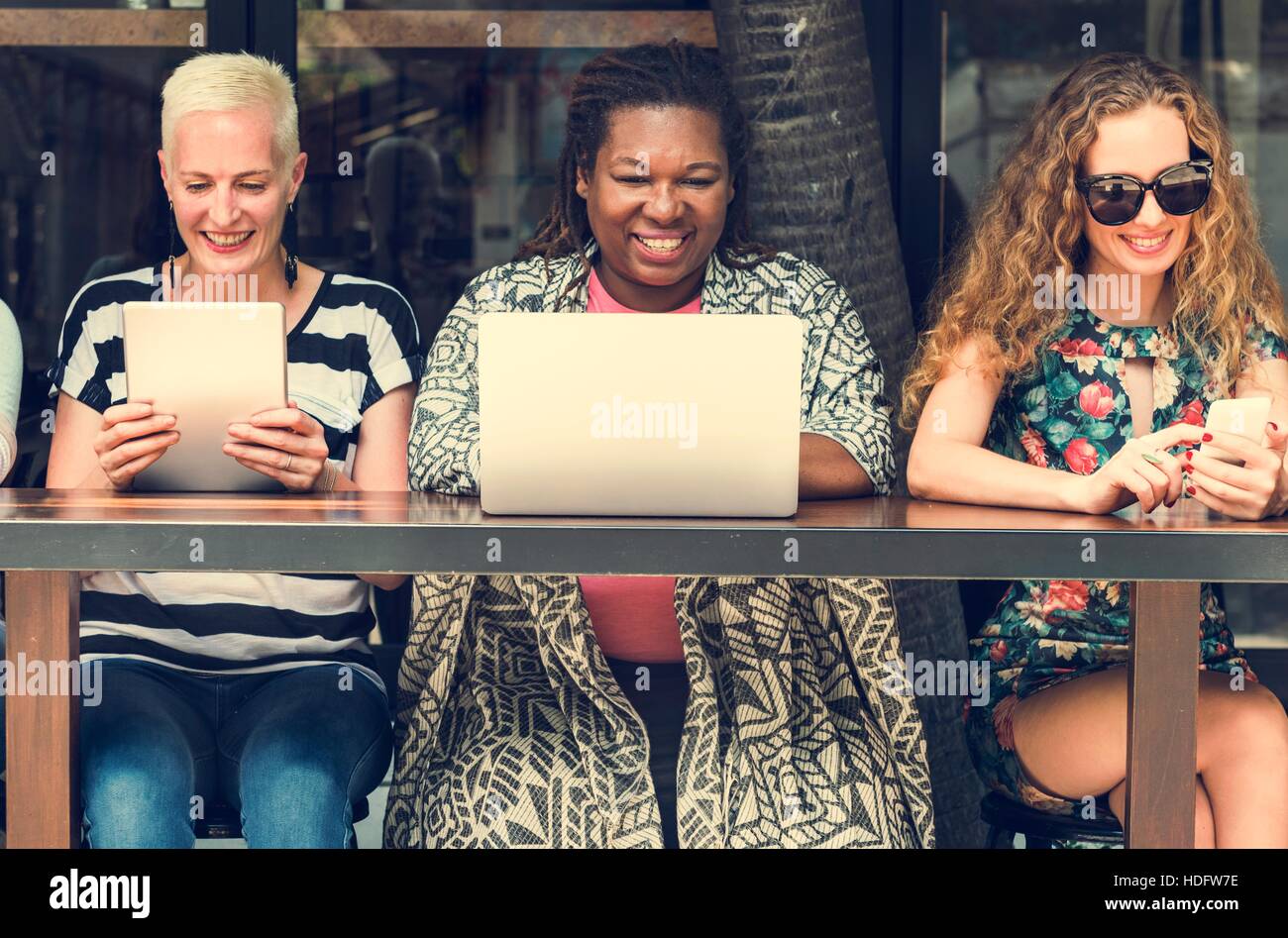 Women Using Digital Device Concept Stock Photo - Alamy