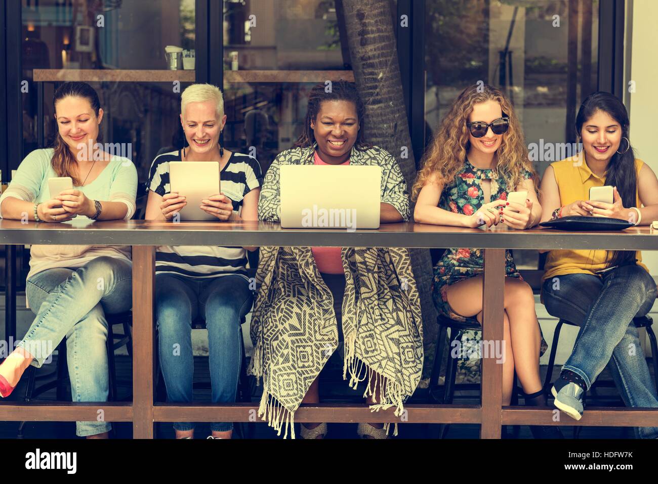 Women Using Digital Device Concept Stock Photo - Alamy