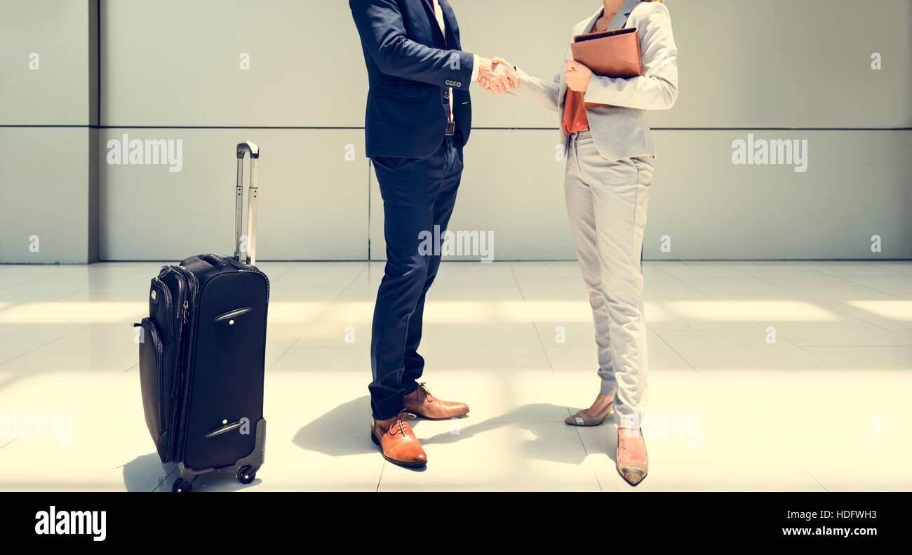 Handshake Greeting Corporate Business Travel People Concept Stock Photo ...