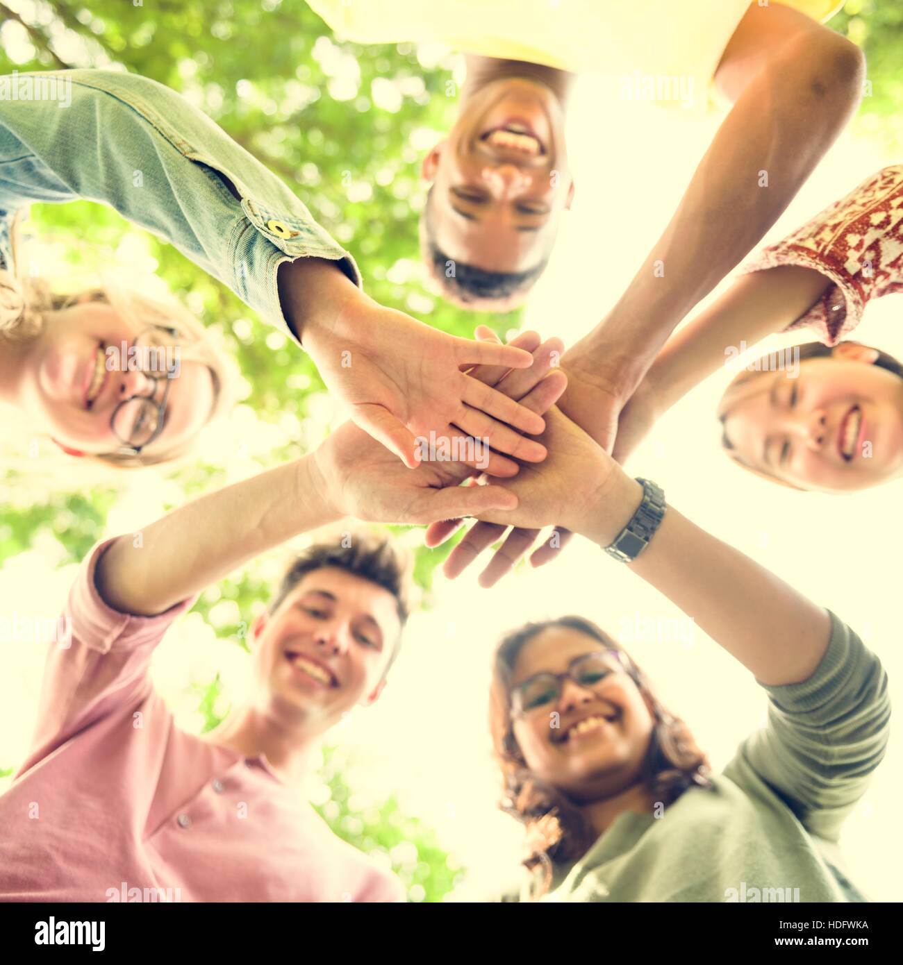 Diverse Teens Hands Together Concept Stock Photo - Alamy