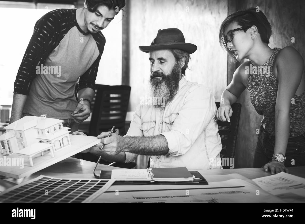 Architect woman model Black and White Stock Photos & Images - Alamy