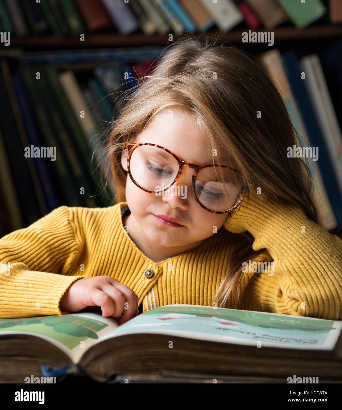 Adorable Cute Girl Reading Storytelling Concept Stock Photo - Alamy
