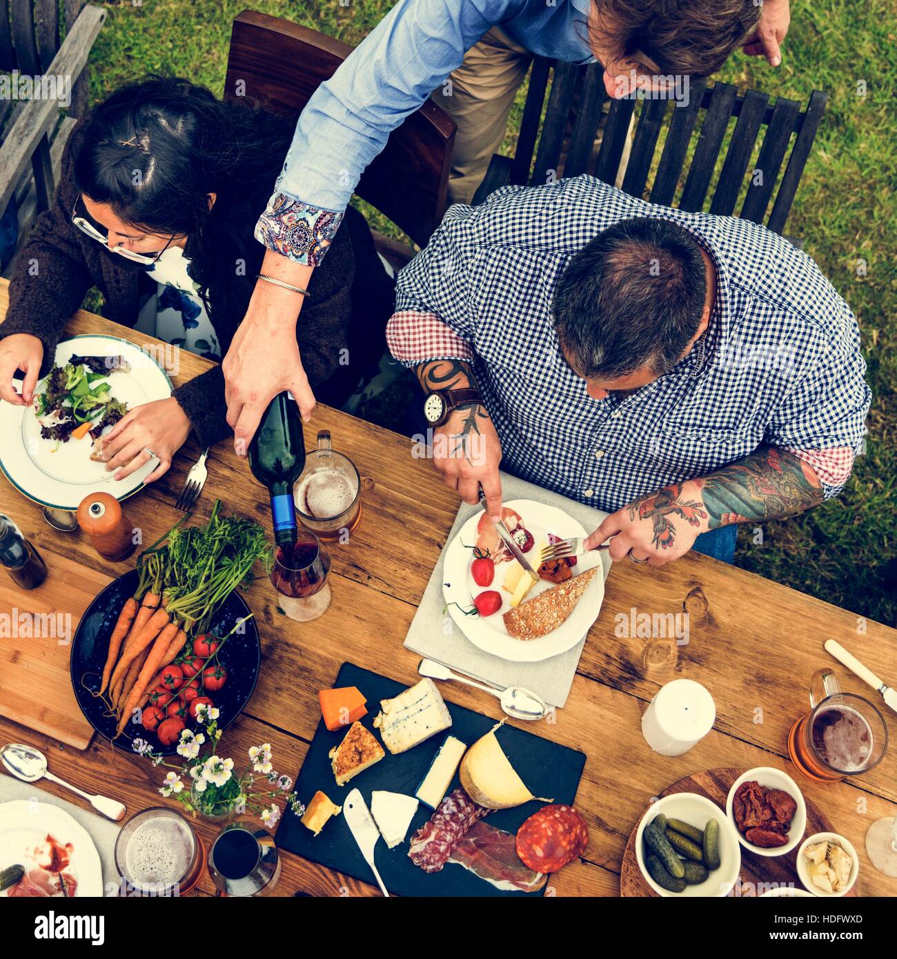 Group Of People Dining Concept Stock Photo - Alamy