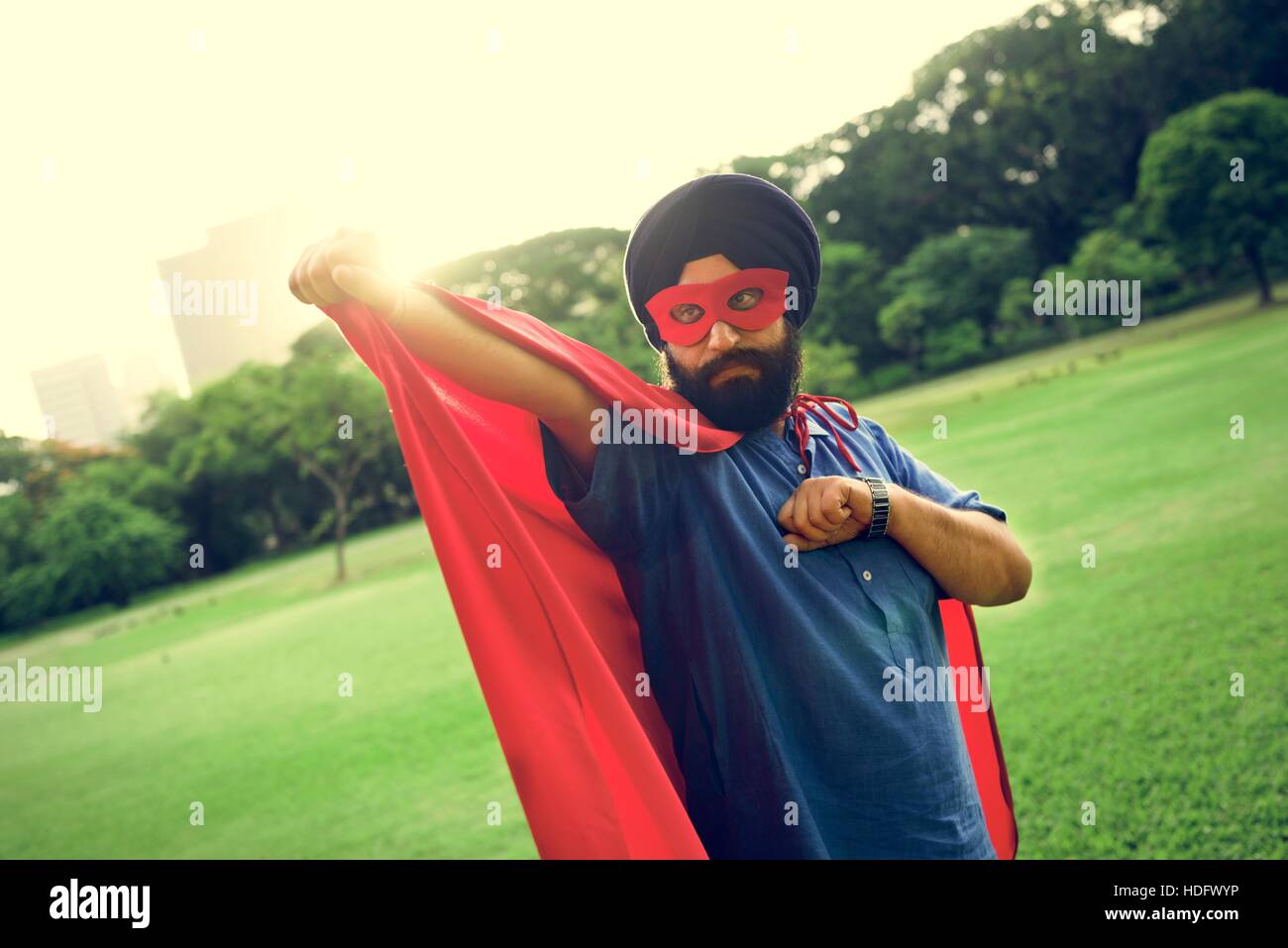 Indian Man Superhero Power Concept Stock Photo - Alamy