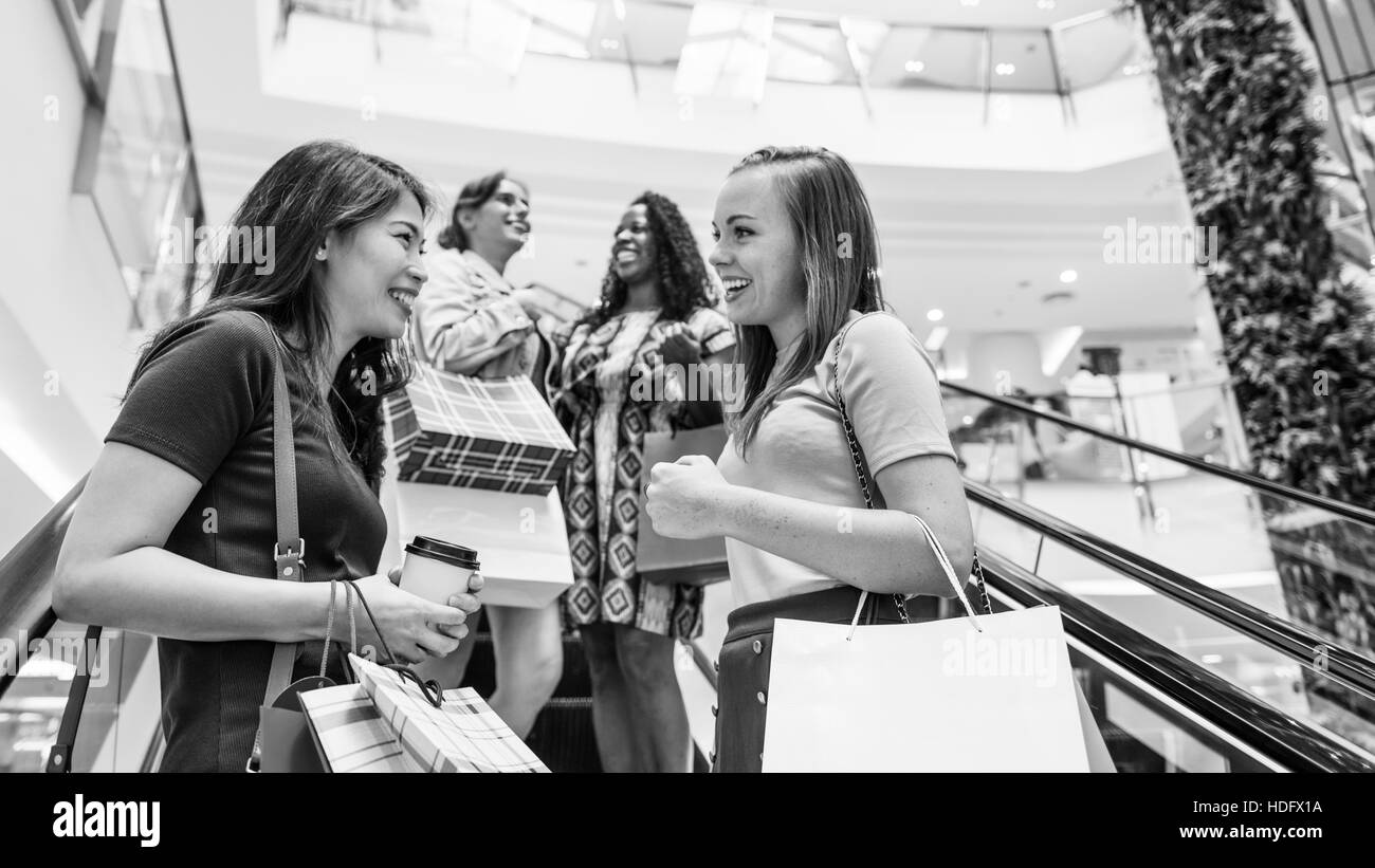 Shopping and coffee Black and White Stock Photos & Images - Alamy