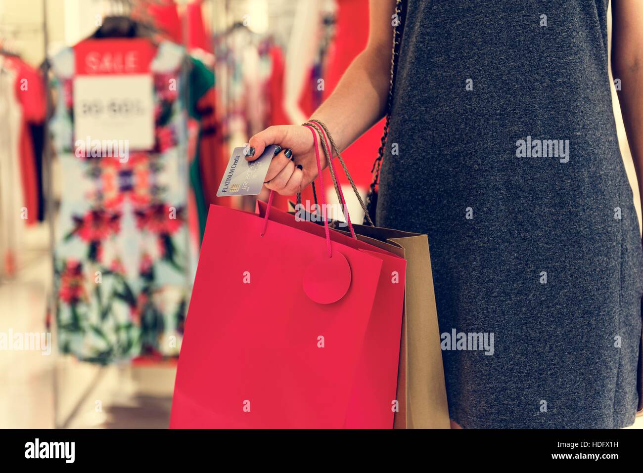 Young Woman Shopping Consumer Concept Stock Photo - Alamy