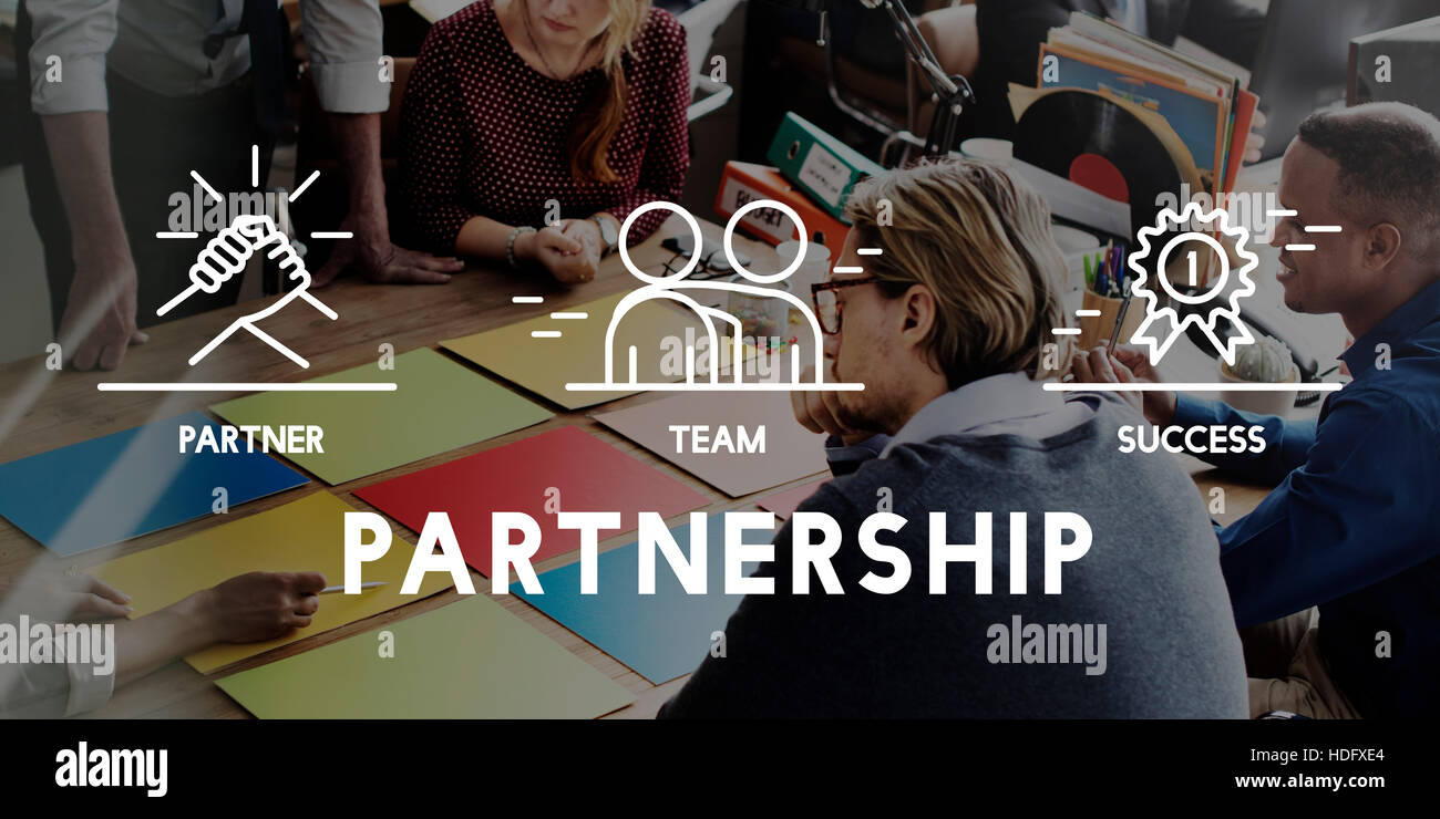 Business Collaboration Teamwork Corporation Concept Stock Photo - Alamy