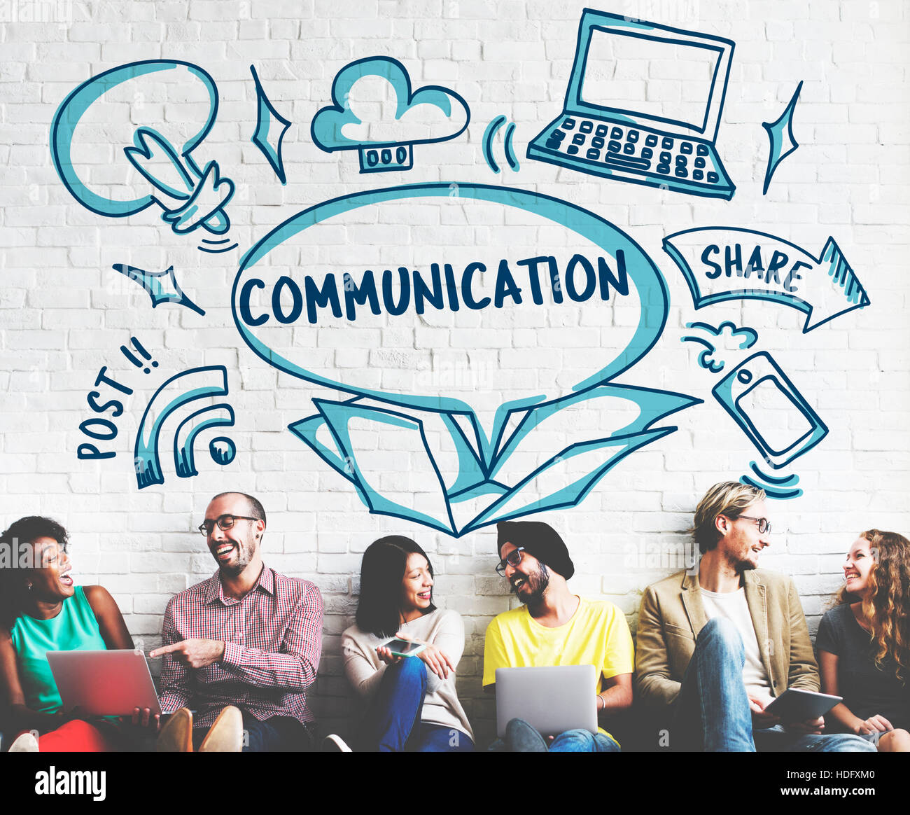 Connection Communication Ideas Outside Box Sketch Concept Stock Photo ...