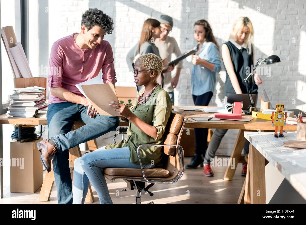 Teamwork Discussion Meeting Brainstorming Start up Concept Stock Photo ...