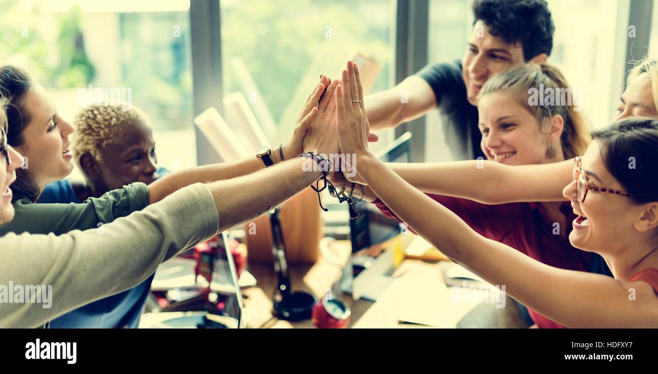Teamwork Power Successful Meeting Workplace Concept Stock Photo - Alamy