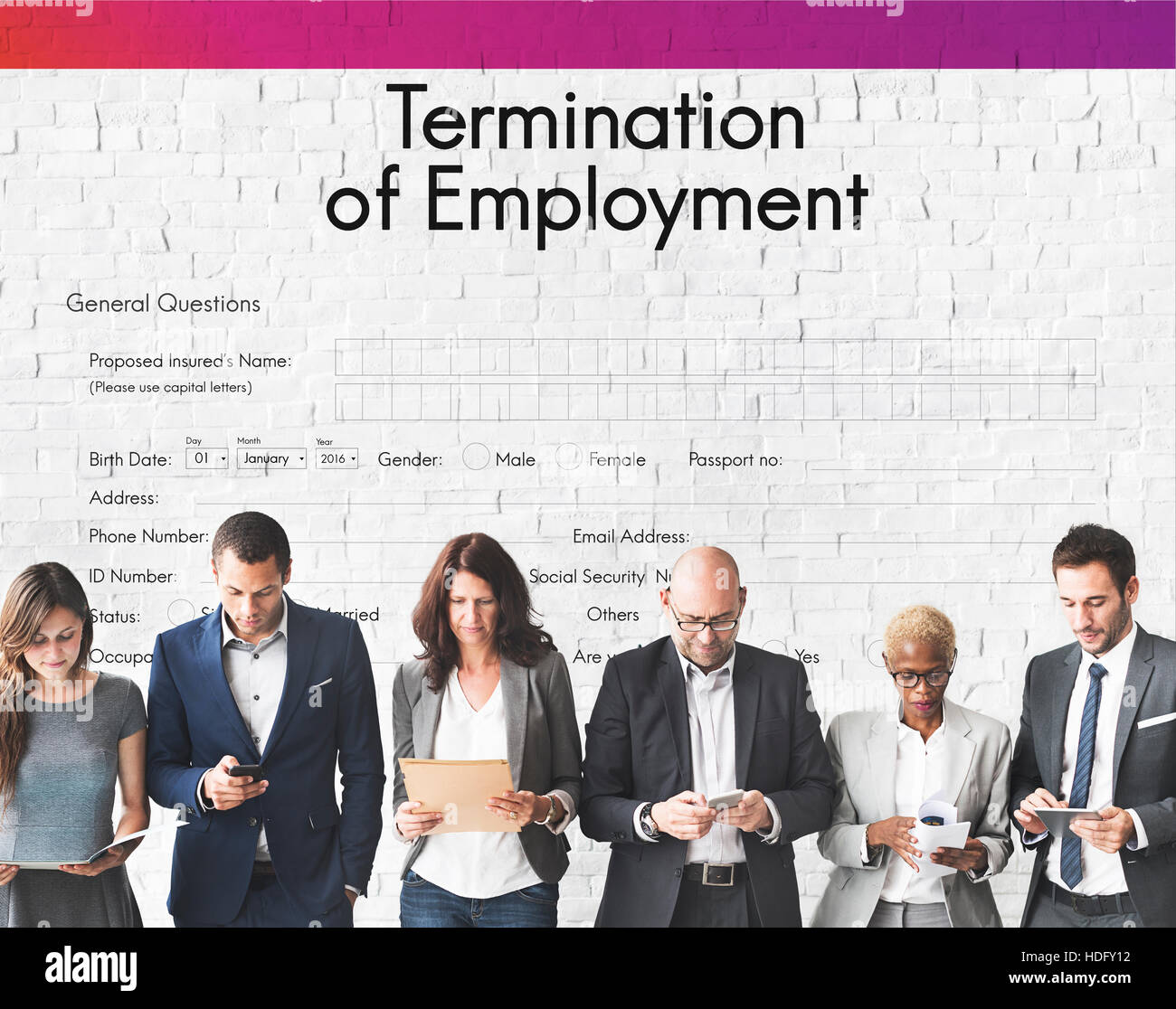 Termination Employment Job Form Concept Stock Photo - Alamy