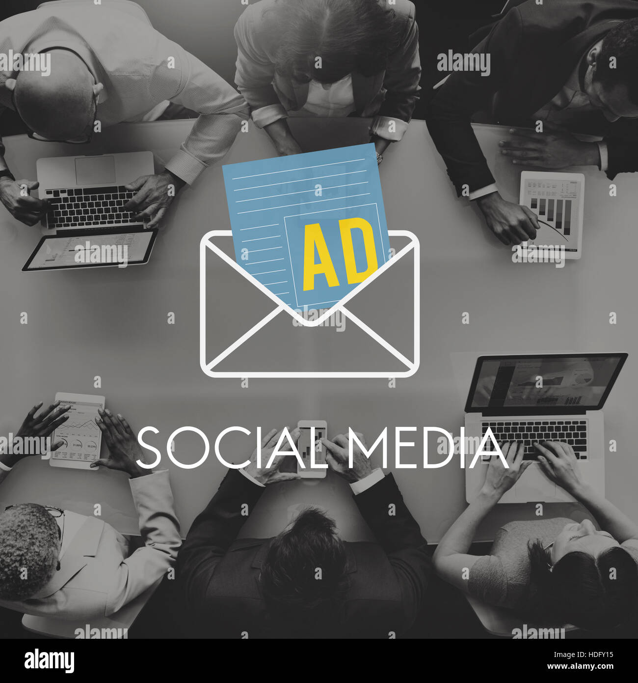 Advertisement Social Media Internet Letter Concept Stock Photo - Alamy