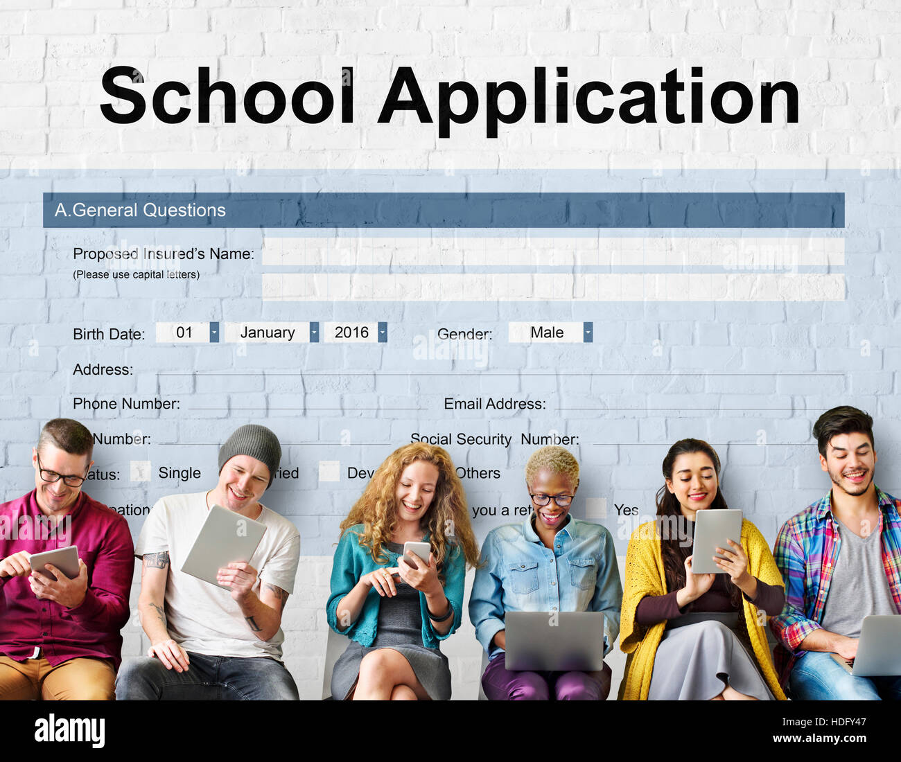 School Application Document Registration Form Concept Stock Photo - Alamy
