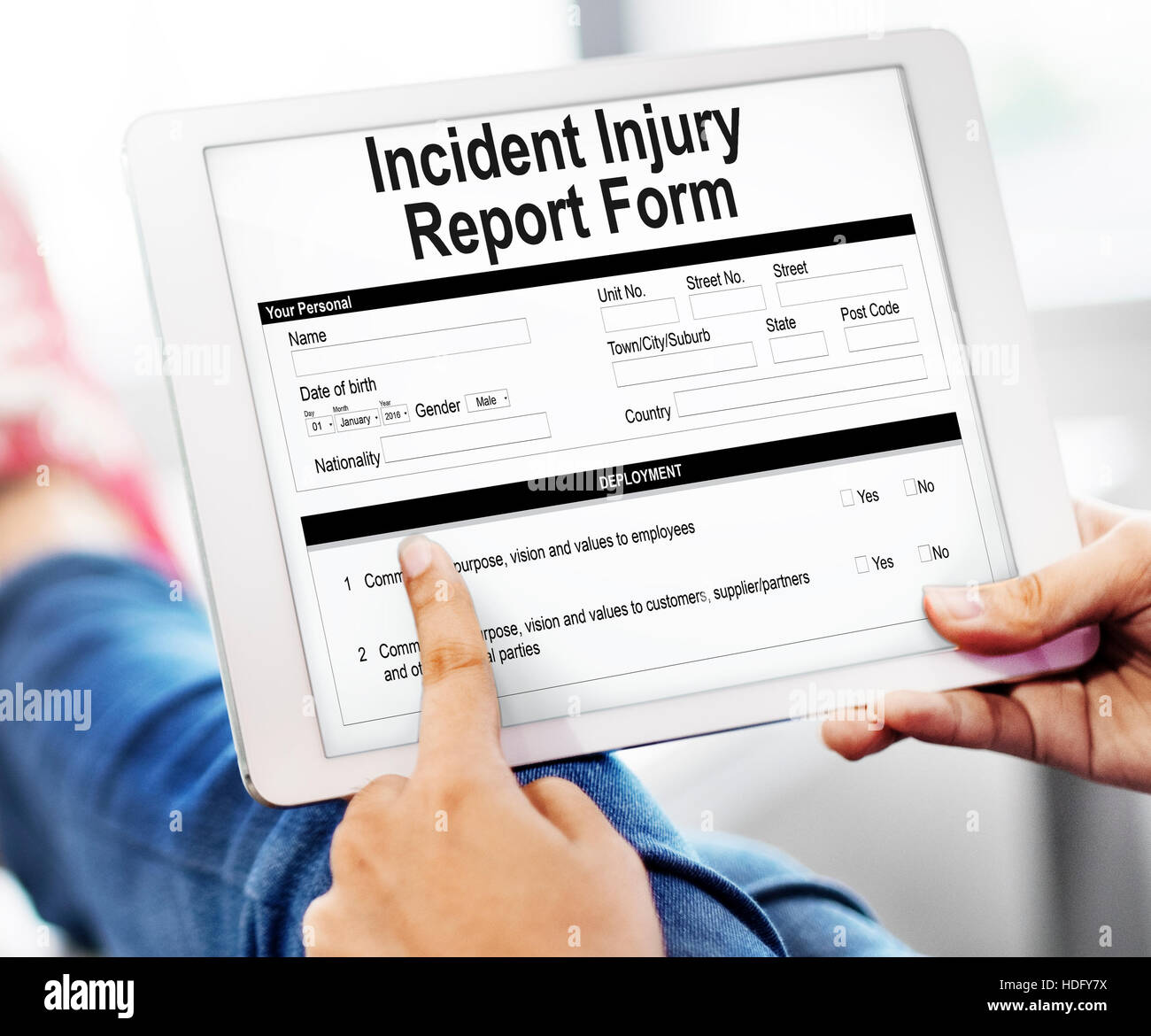 Incident Injury Report Form Document Concept Stock Photo - Alamy