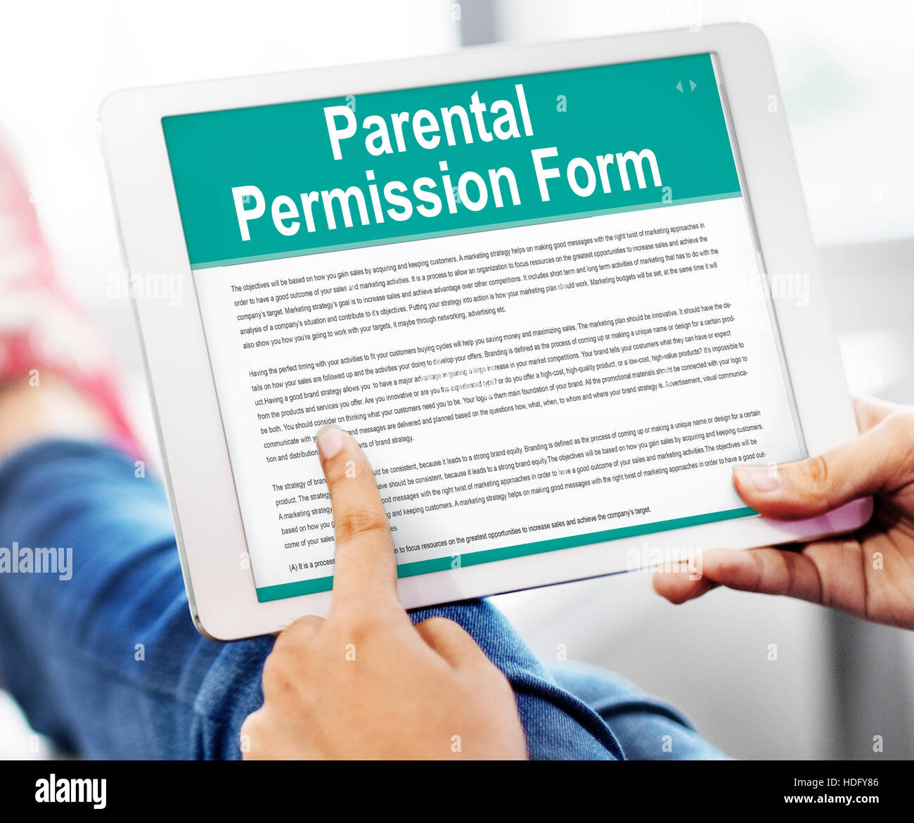 Parental Permission Form Contract Concept Stock Photo - Alamy
