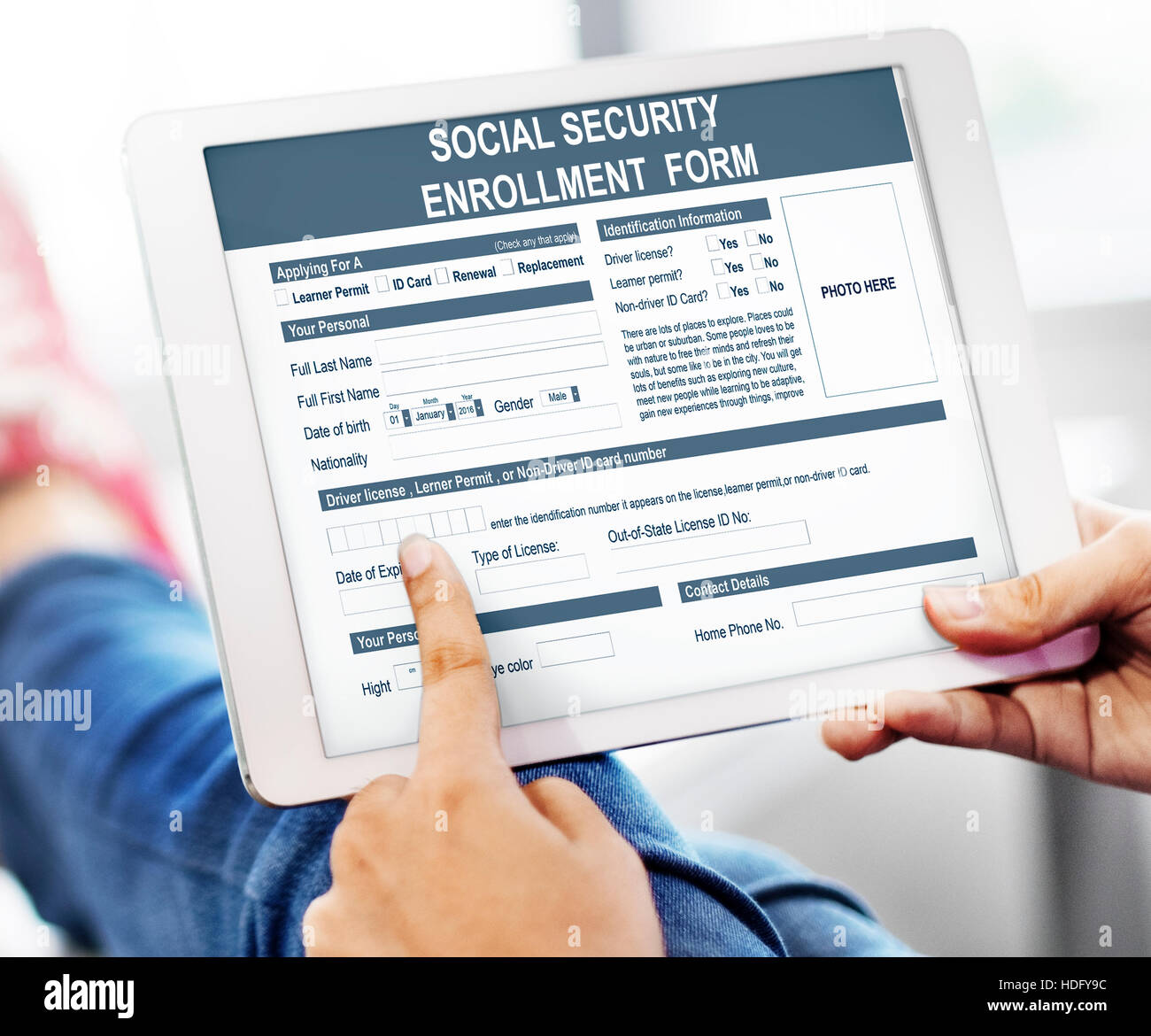 Social Security Enrollment Form Concept Stock Photo - Alamy