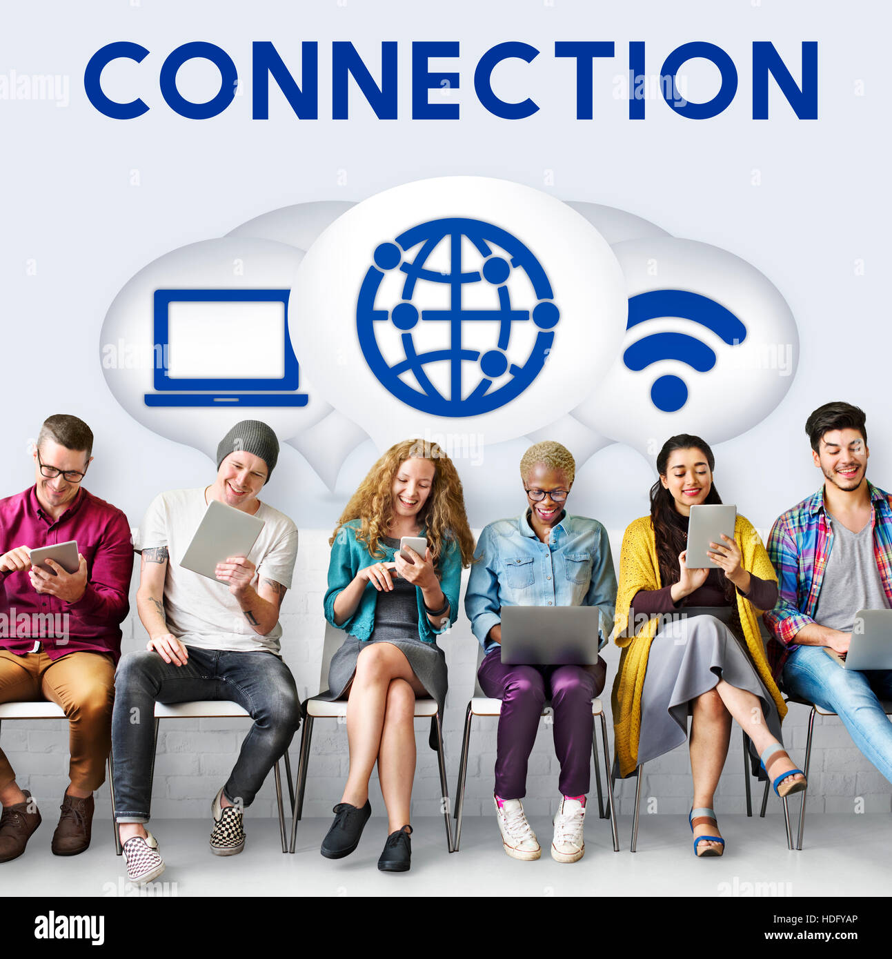 Internet Wireless Connection Icons Concept Stock Photo - Alamy
