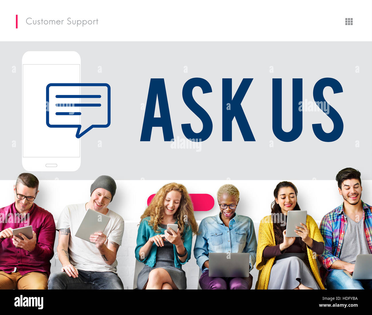 Customer Mobile Communication Speech Bubble Concept Stock Photo - Alamy