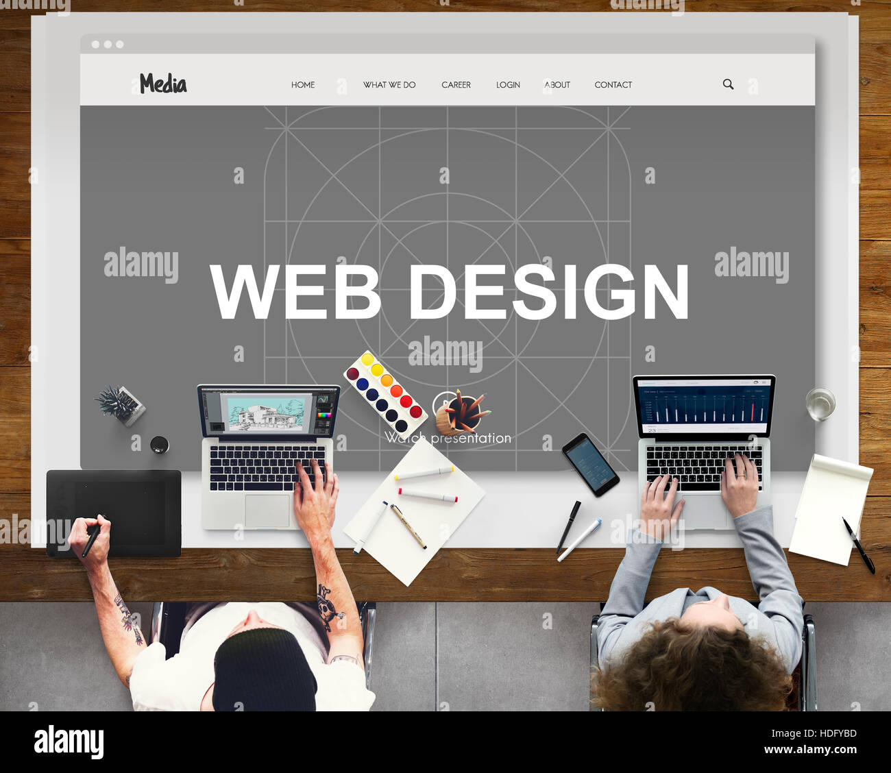 Web design studio page hi-res stock photography and images - Alamy