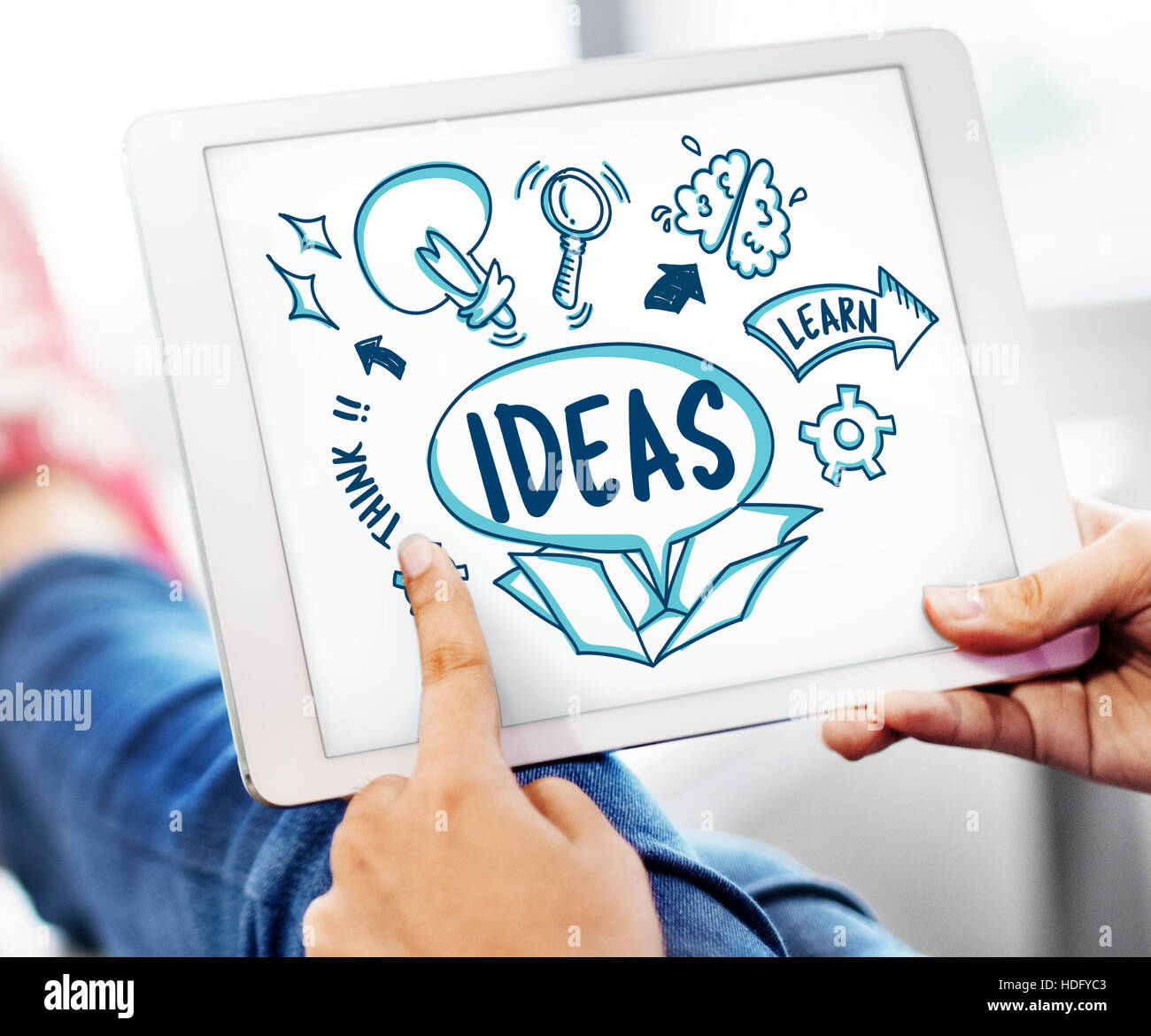 Ideas Think Learn Icons Graphic Concept Stock Photo - Alamy