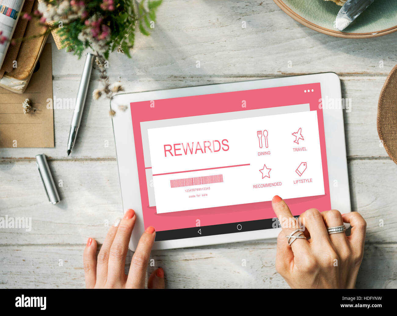 Rewards Voucher Gift Certificate Discount Concept Stock Photo - Alamy