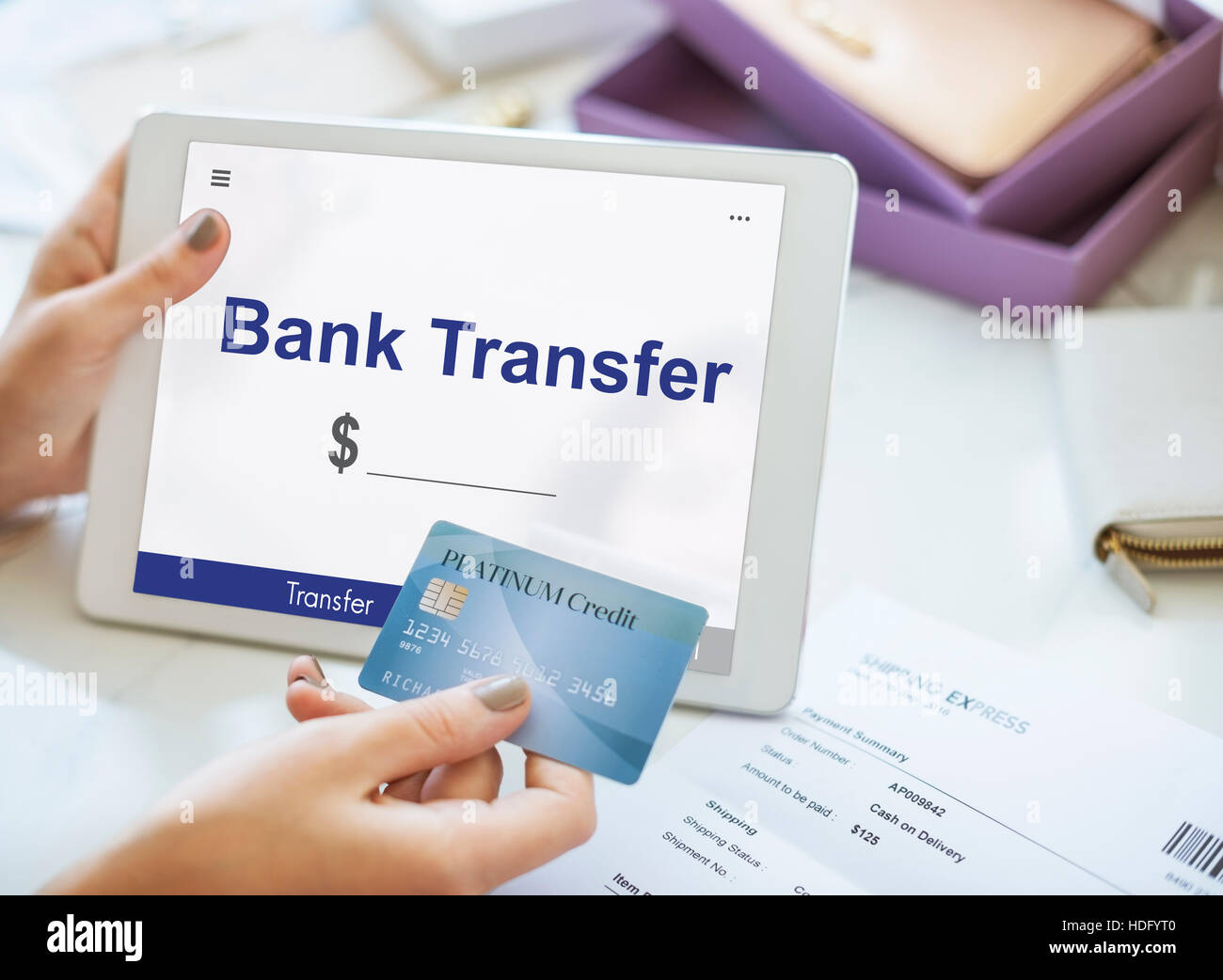 Online Money Transfer Interface Concept Stock Photo - Alamy