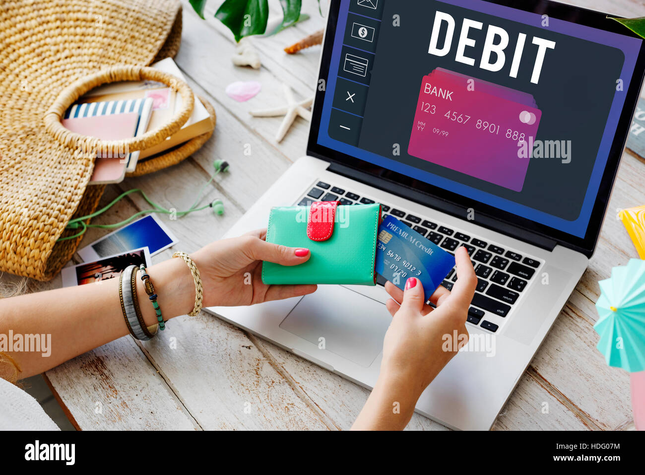 Debit Card Payment Account Graphic Concept Stock Photo - Alamy