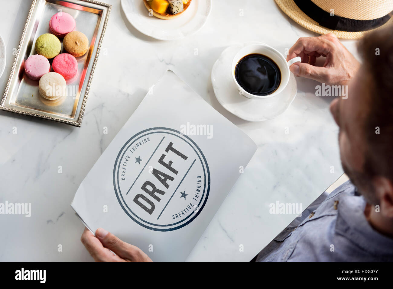 Draft Design Line Outline Sketch Style Graphic Concept Stock Photo - Alamy
