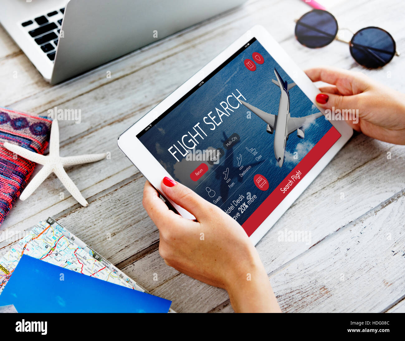 Air Ticket Flight Booking Concept Stock Photo - Alamy