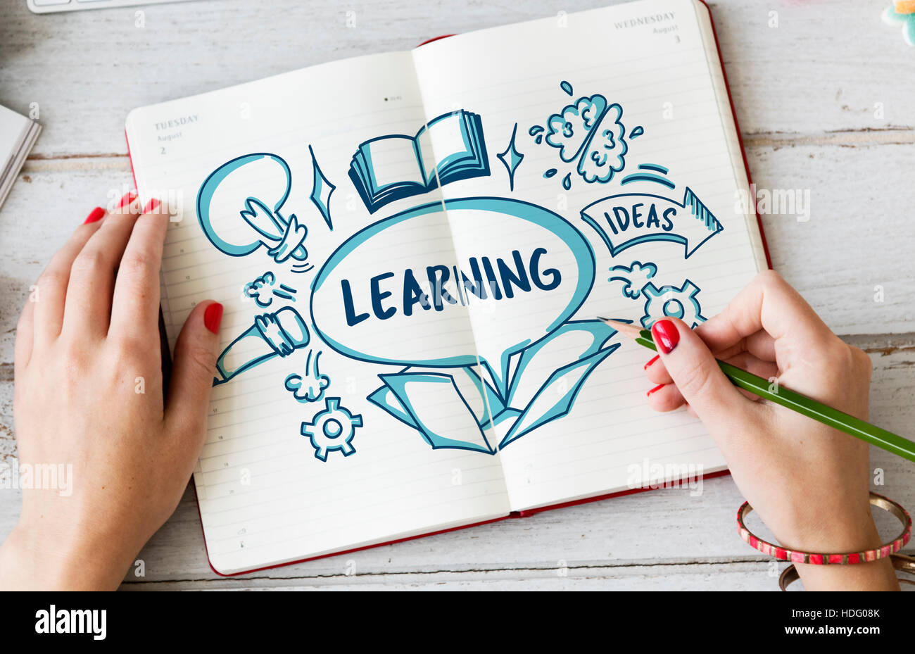 School Learning Outside Box Book Sketch Concept Stock Photo - Alamy