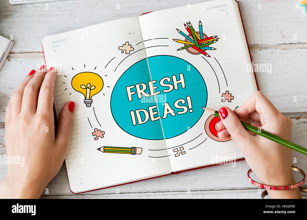 Freash Ideas Inspire Design Creative Concept Stock Photo - Alamy