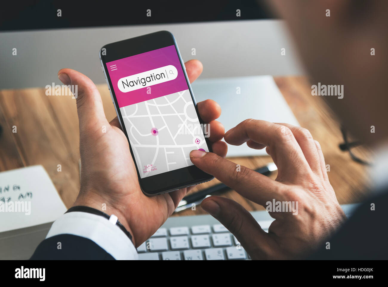 Navigation GPS Map Destination Concept Stock Photo - Alamy