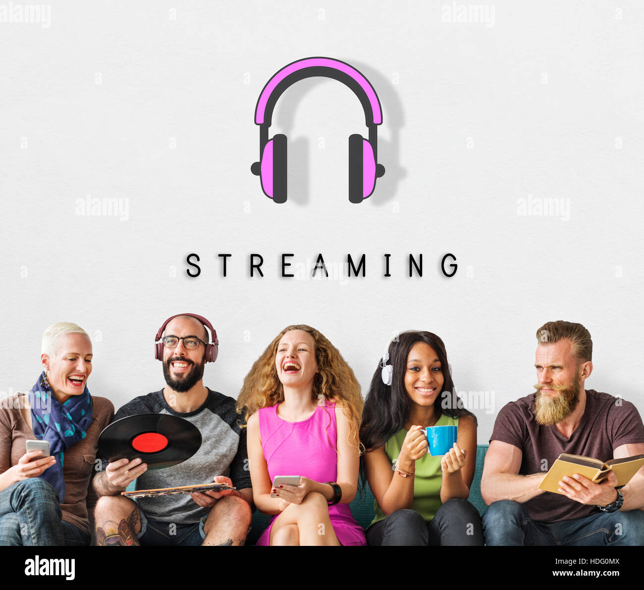 Headphone Audio Music Listen Graphic Concept Stock Photo - Alamy