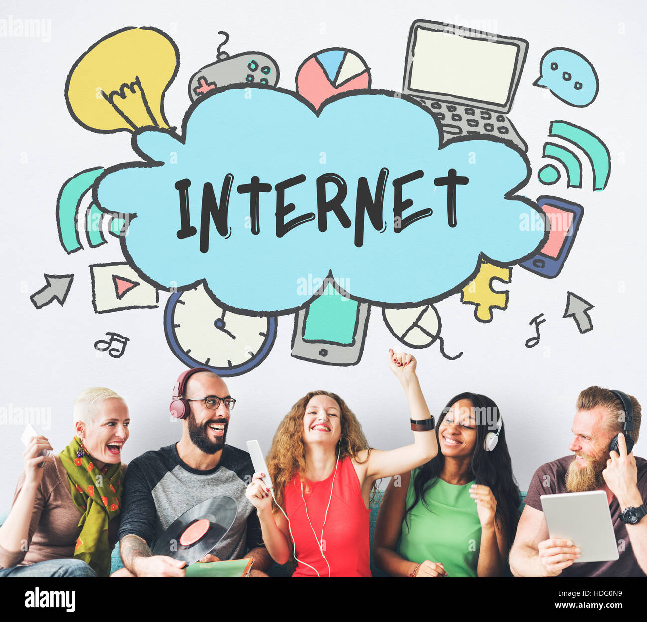 Cloud Bubble Technology Sketch Doodle Concept Stock Photo - Alamy