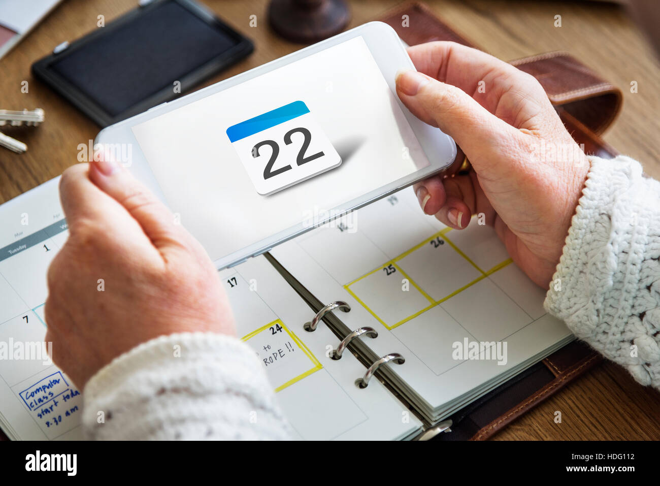 Calendar Icon Weekly Planner Concept Stock Photo - Alamy