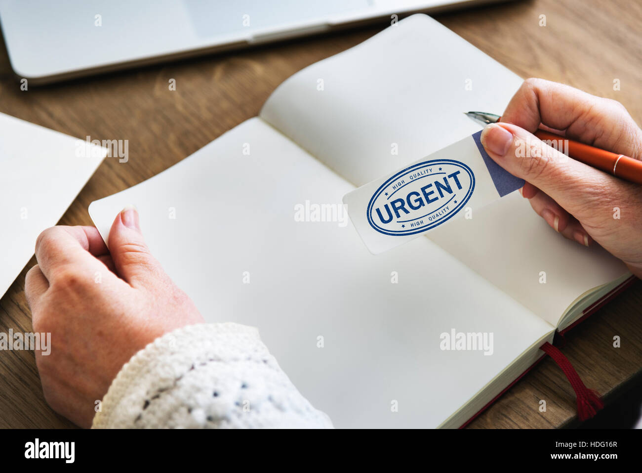 Urgent Guarantee Approved Brand Label Concept Stock Photo - Alamy
