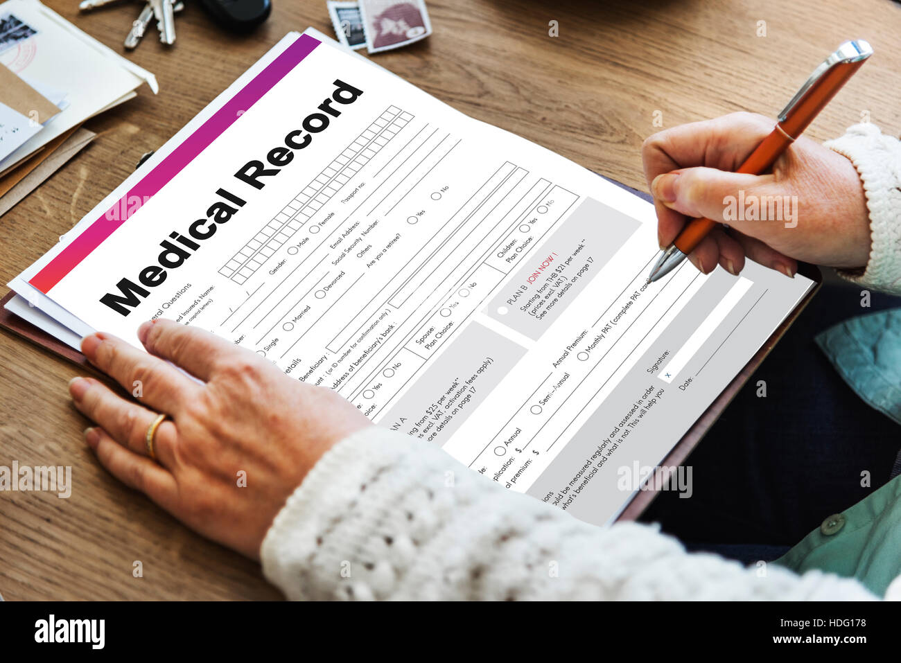 Medical Record Report Healthcare Document Concept Stock Photo - Alamy
