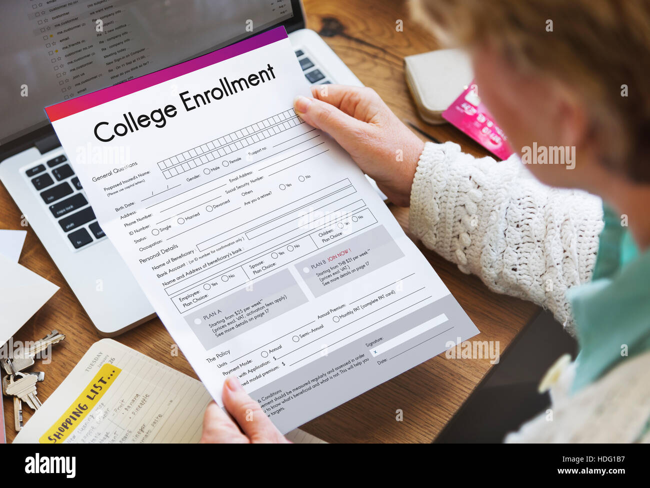 College Education Learning Document Form Concept Stock Photo - Alamy
