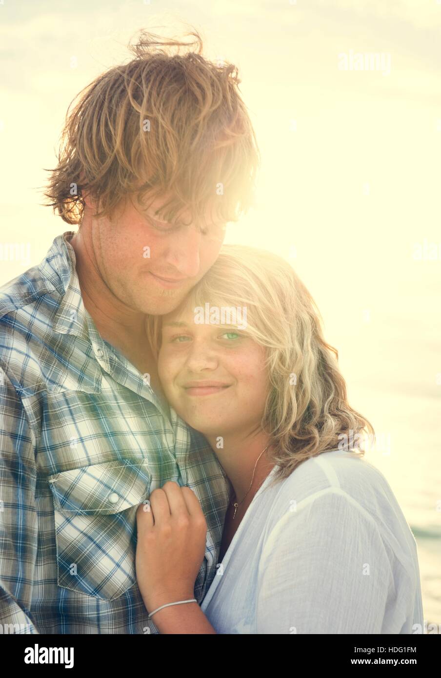 Couple Beach Cheerful Summer Vacation Tropical Concept Stock Photo - Alamy