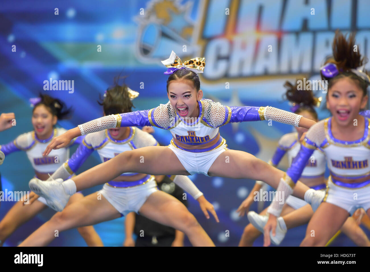 Bangkok, Thailand. 11th Dec, 2016. Group of cheerleaders in during 21th ...