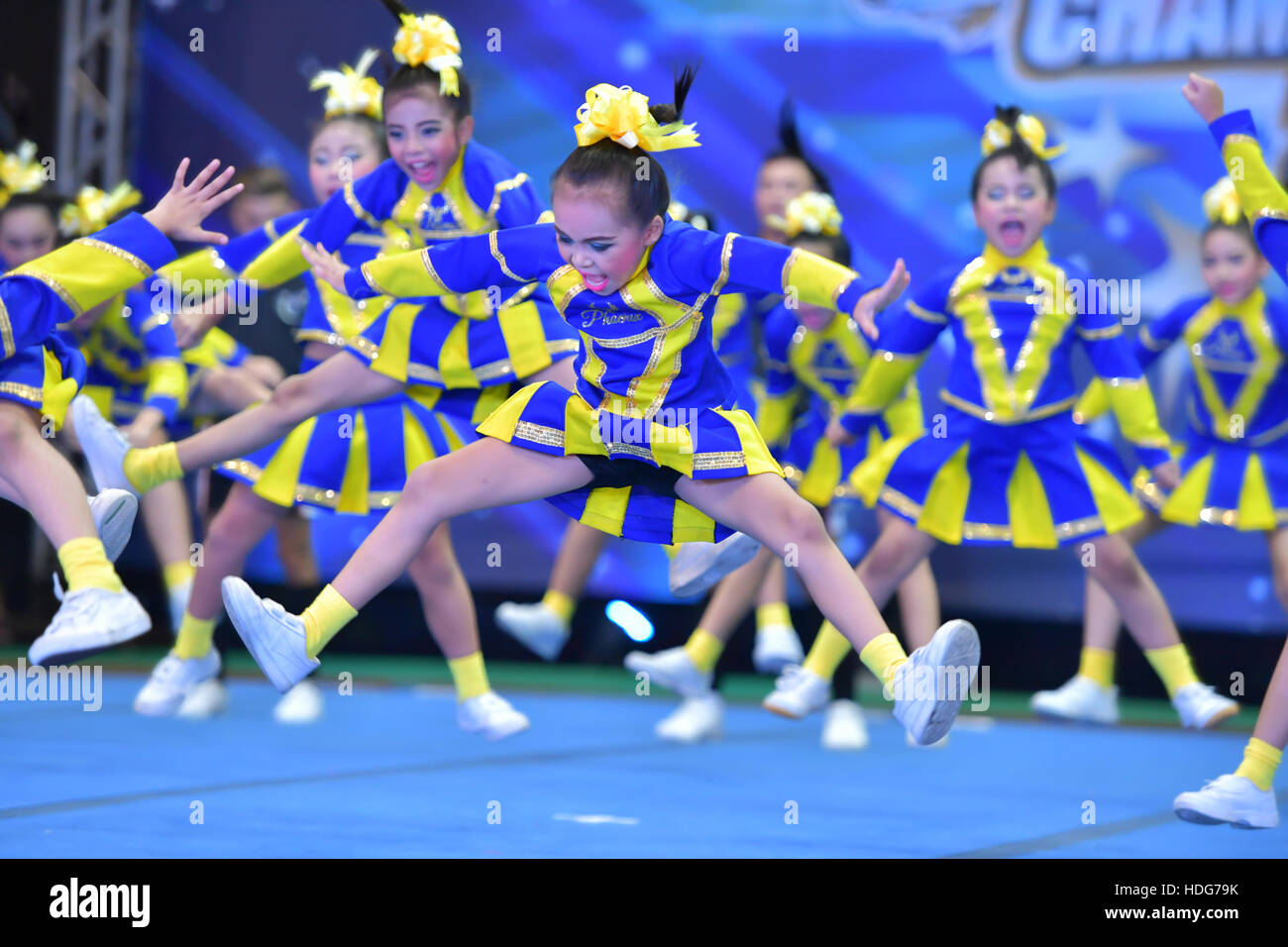 Bangkok, Thailand. 11th Dec, 2016. Group of cheerleaders in during 21th ...