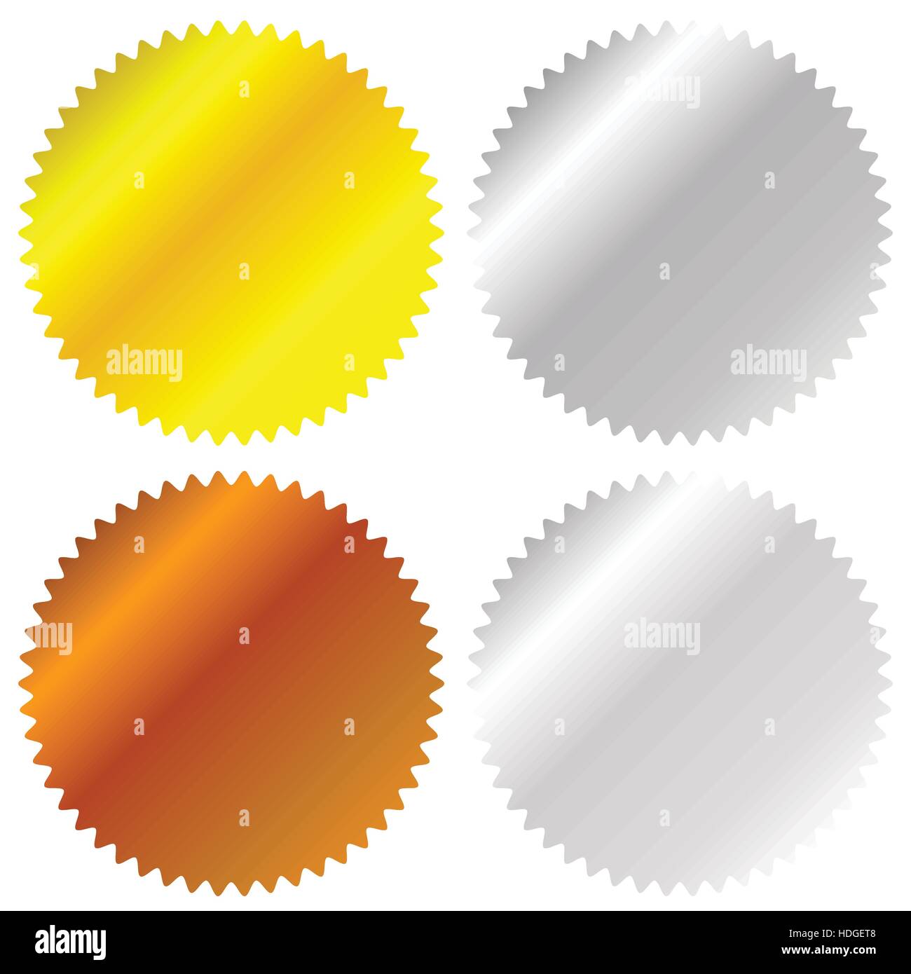 Flat gold, silver, bronze badge, award icons Stock Vector Image & Art ...