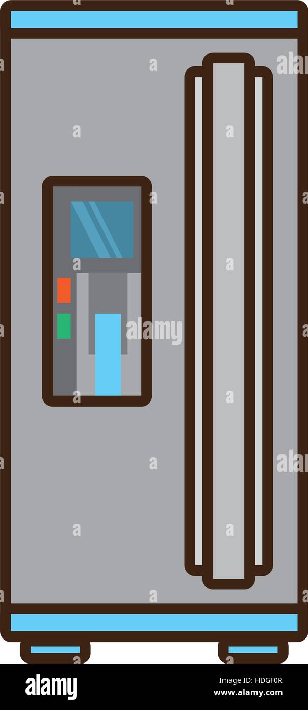 cartoon refrigerator appliance kitchen domestic vector illustration eps ...