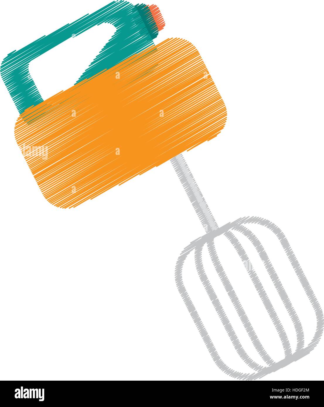 drawing yellow electric mixer cooking kitchen appliance vector ...