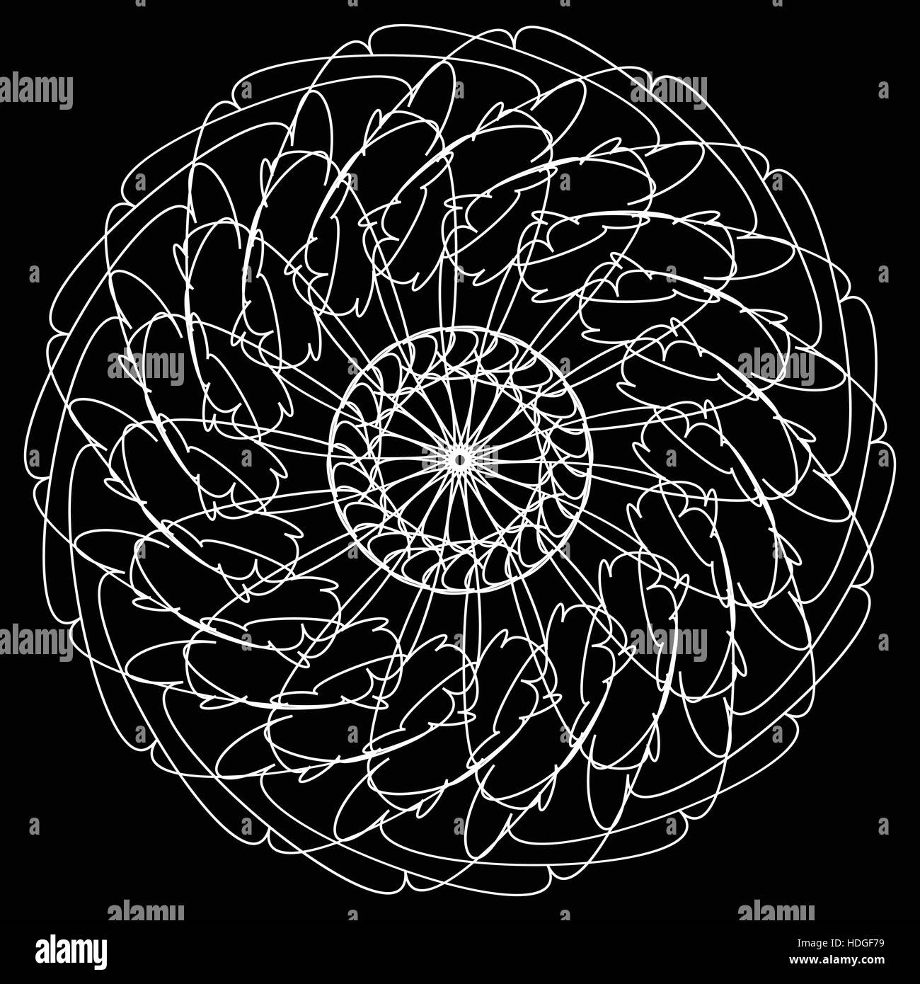 Geometric circle. Circular element. Abstract spiral motif with ...