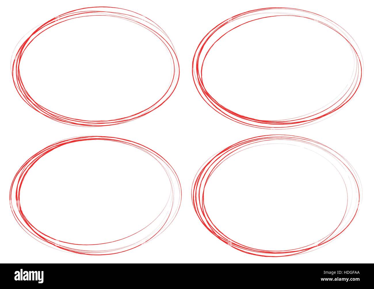 Grungy circle elements. Textured, smeared sketchy circles for ...
