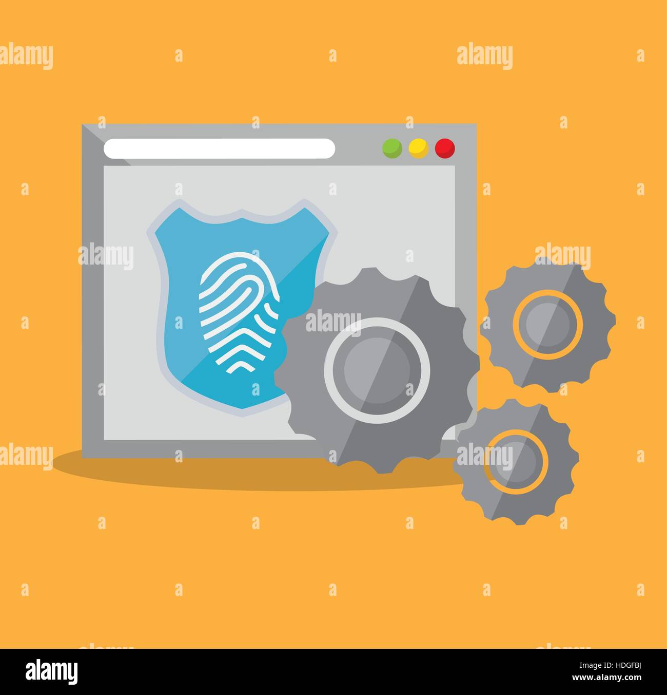 internet security home page finger print technology vector illustration ...
