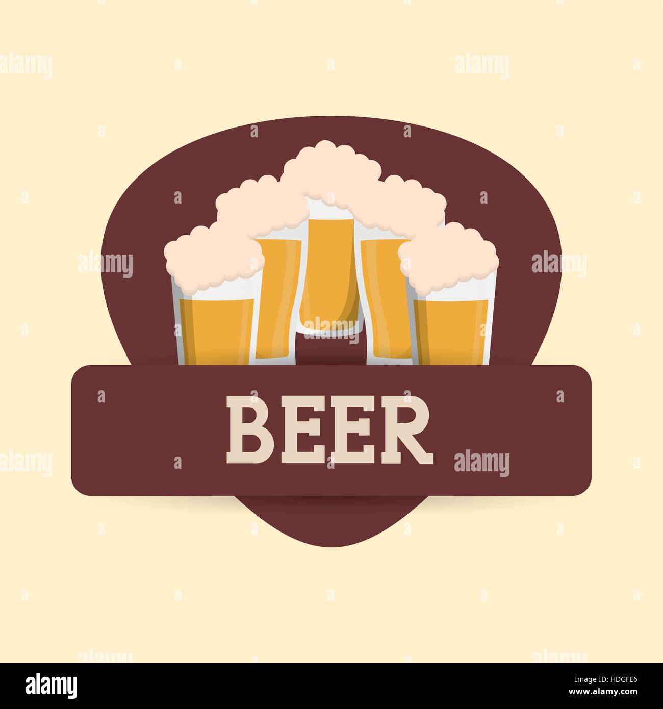 beer glasses drink label vector illustration eps 10 Stock Vector Image ...