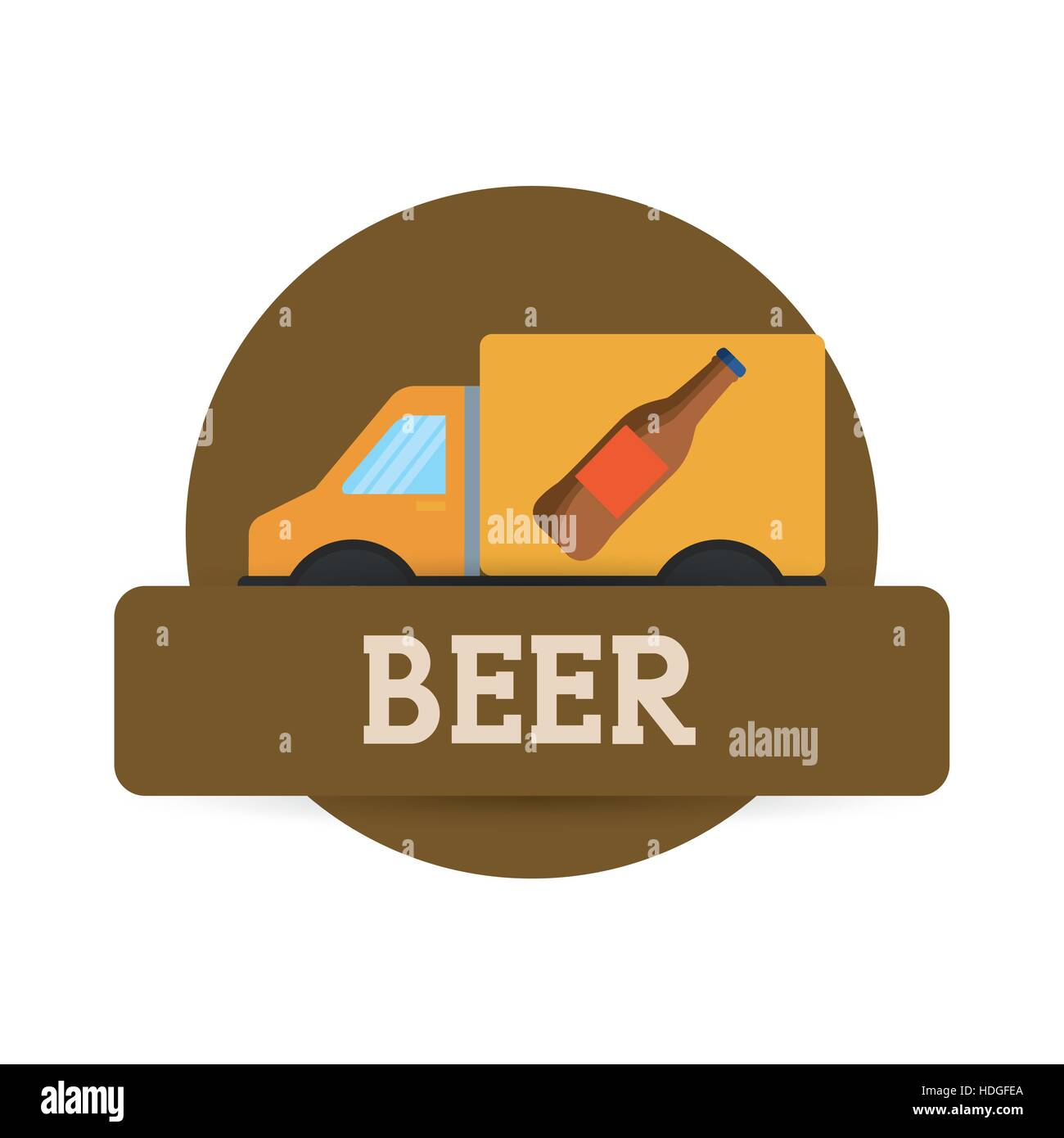 truck beer transport delivery label vector illustration eps 10 Stock ...