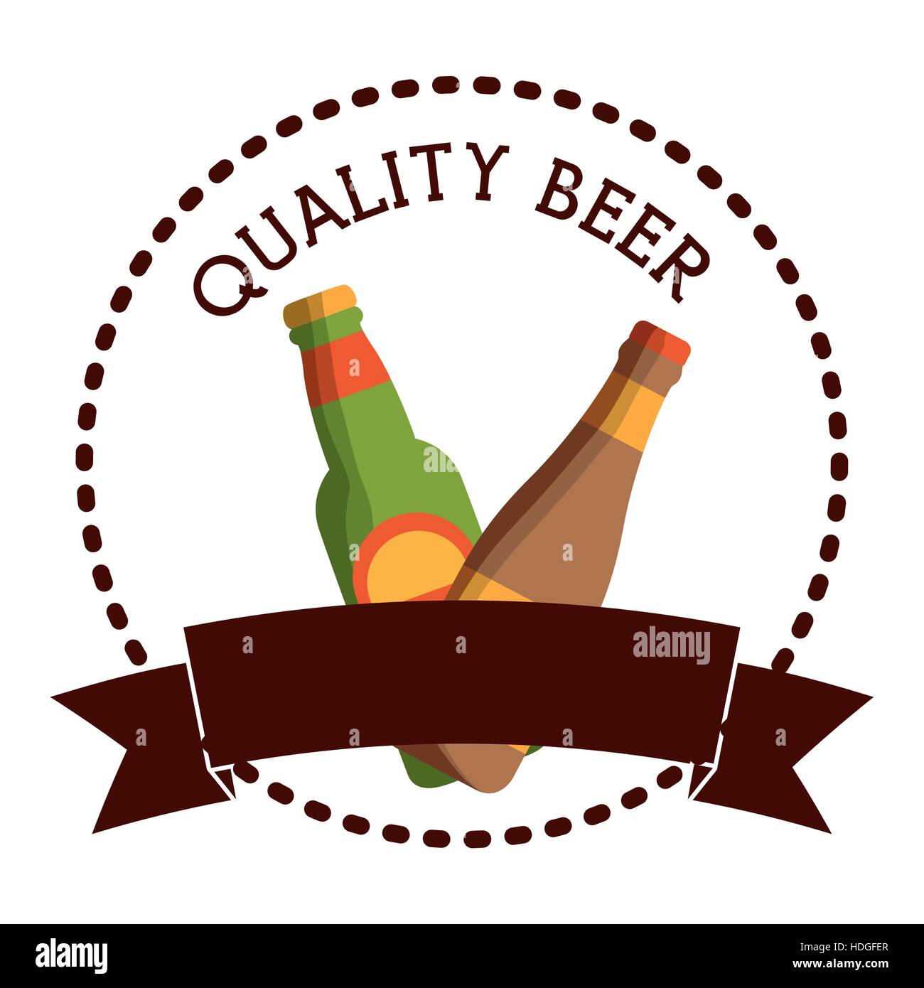label two bottles beer quality banner vector illustration eps 10 Stock ...